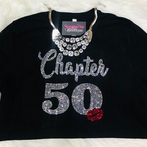 50th Rhinestone Bling Birthday Shirt, Chapter 50 Bling T Shirt, 50th ...