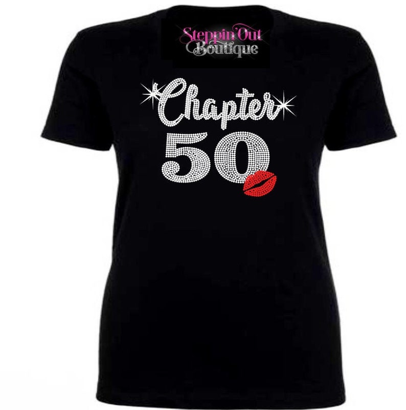 50th Rhinestone Bling Birthday Shirt Chapter 50 Bling T - Etsy
