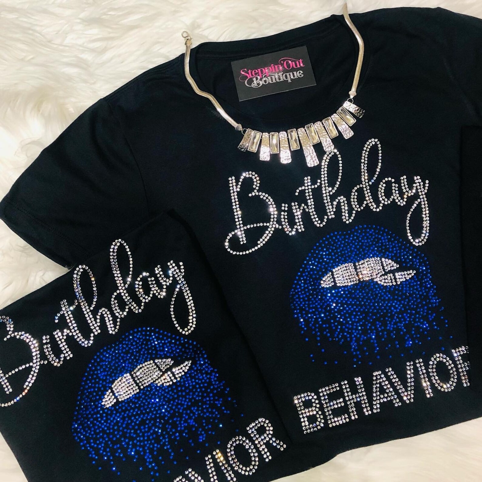 Birthday Behavior Biting Lips Rhinestone Bling Shirt Dripping - Etsy