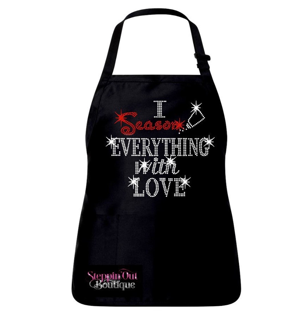 Womens Bling Rhinestone Apron, Baker Gift, Cooking Apron, Apron for ...