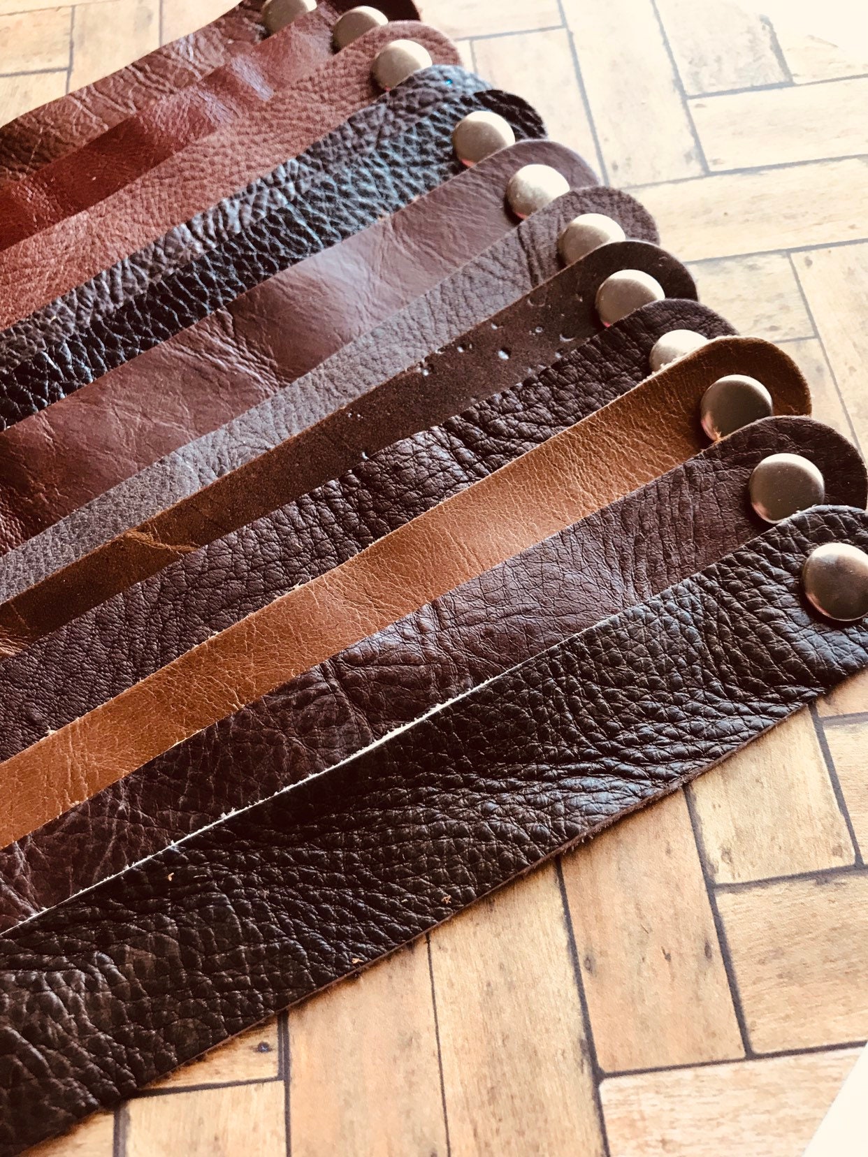 Leather Wristbands - Etsy