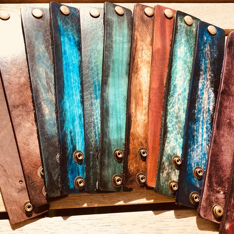 Leather Wristband - Etsy