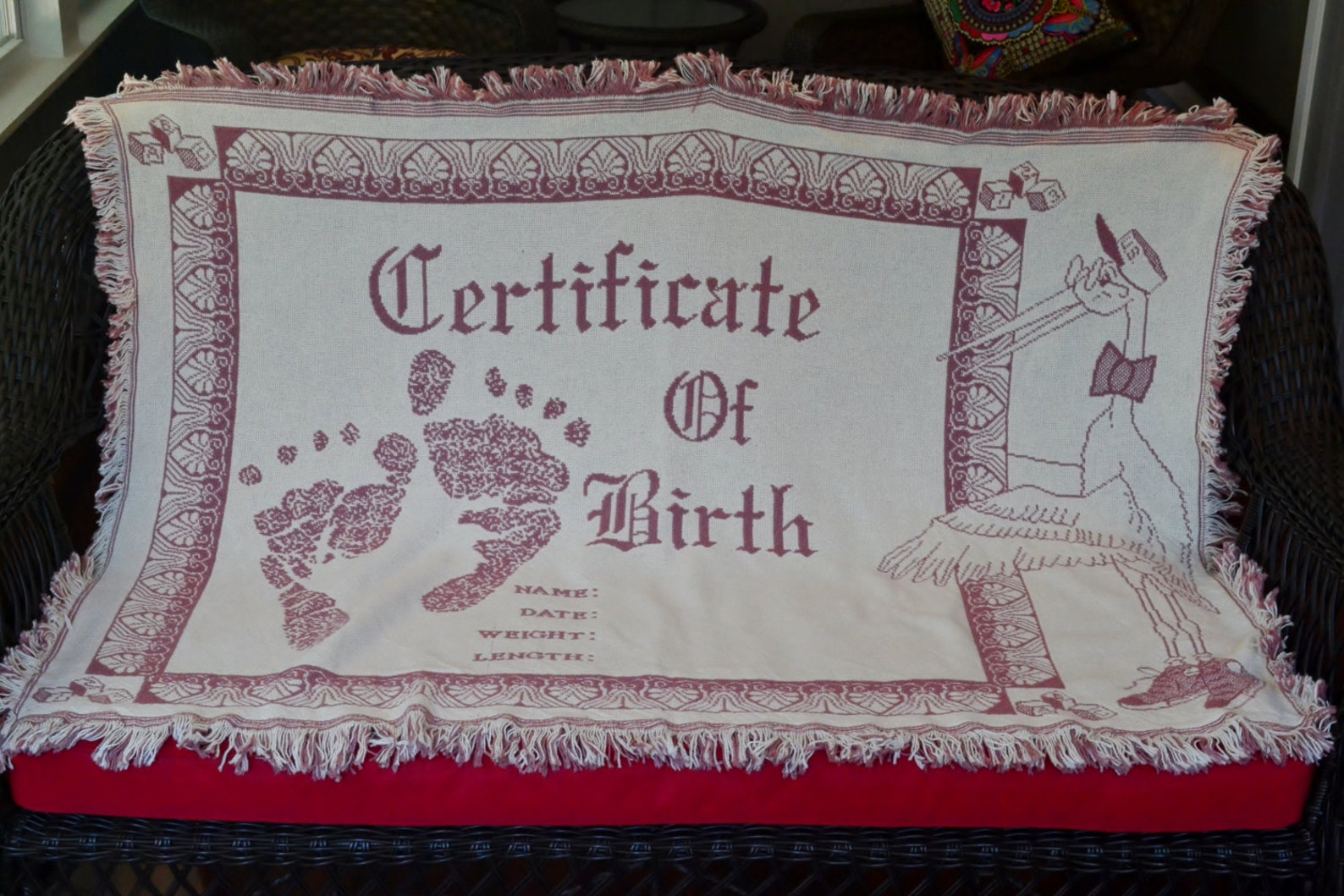 Embroidered Baby Blanket, Personalized Birth Certificate. - Etsy