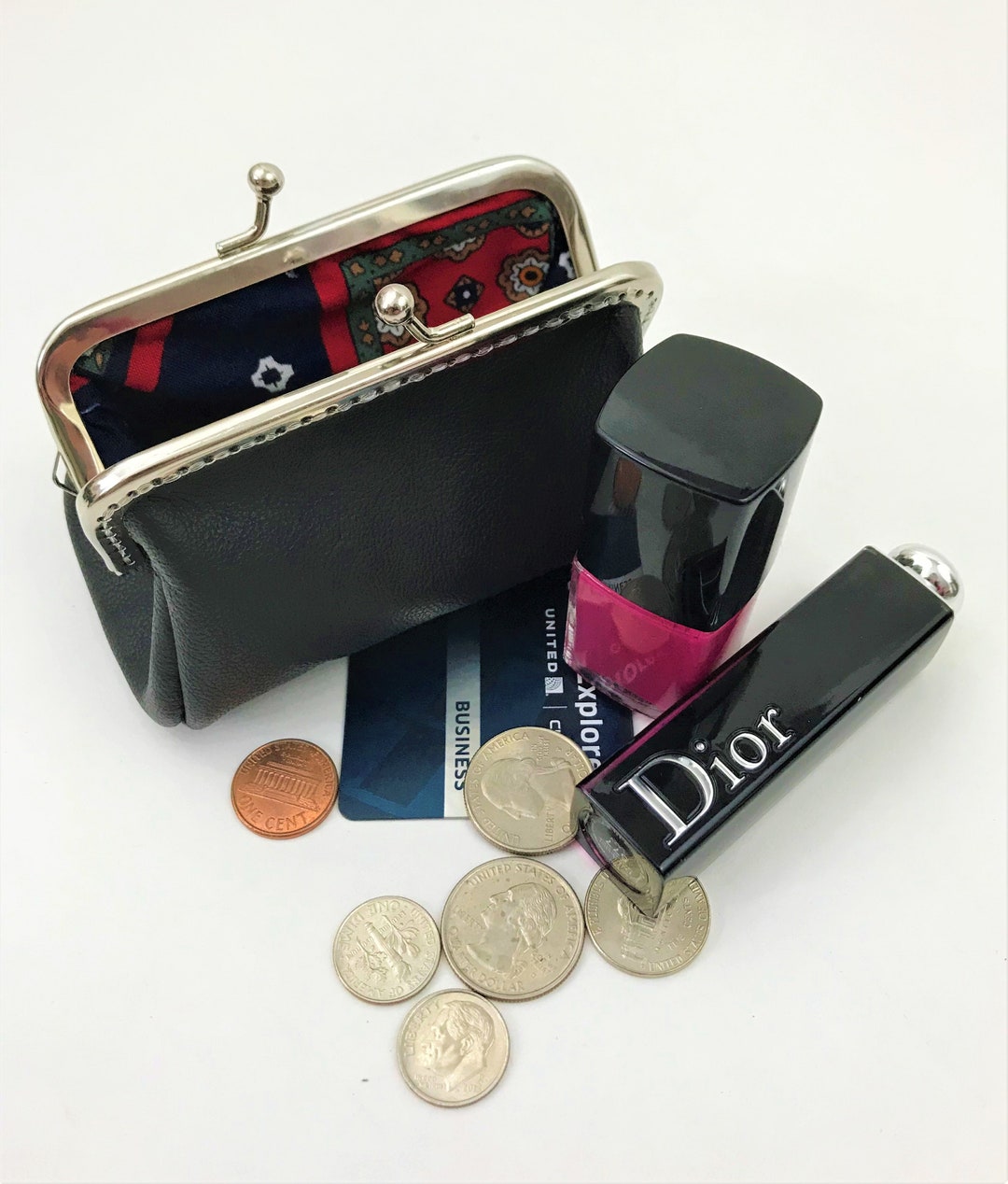 Coin Purse, Leather Coin Purse, Kiss Lock, Coin Pouch, Woman Coin Purse ...