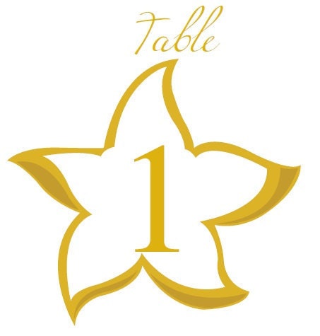 Gold Starfish Table Numbers, Beach Theme - Etsy