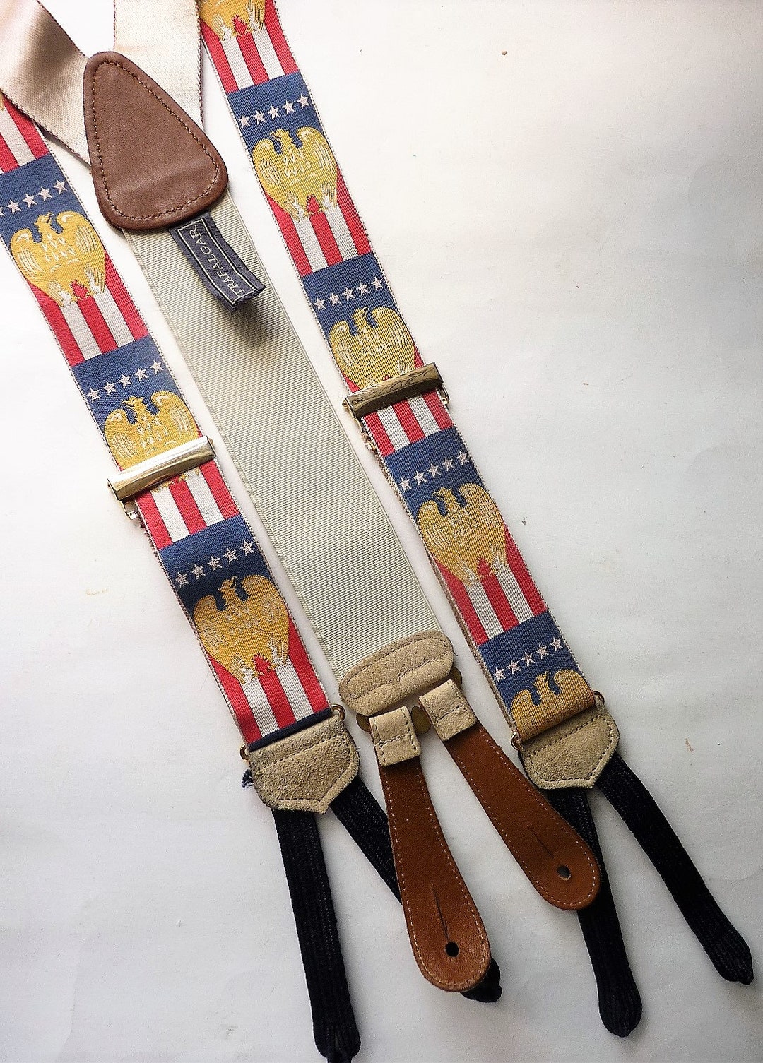 Trafalgar Limited Edition America Hurrah Flag Eagle Suspenders Braces ...