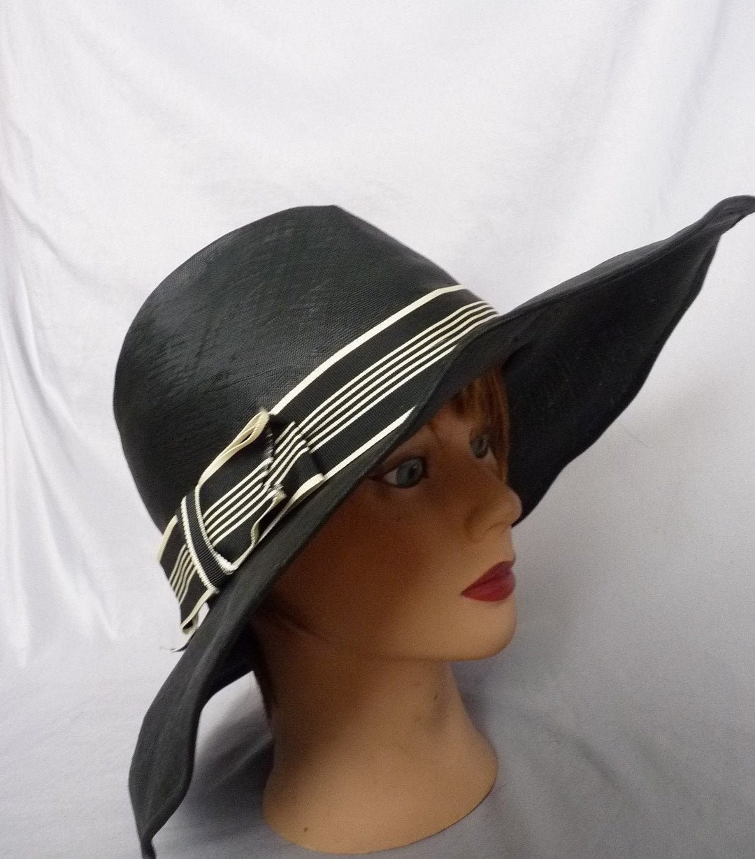 Frank Olive Saks Fifth Ave Wide Brim Black Hat - Etsy