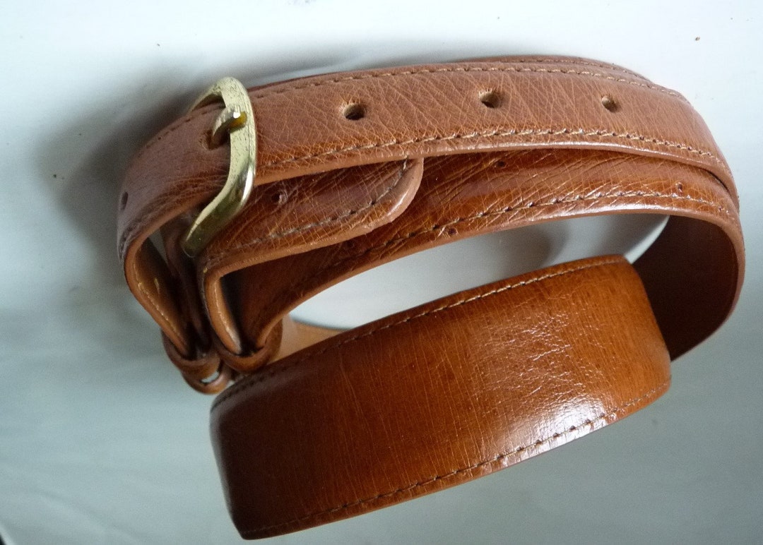 Vero Struzzo Ferrini Ostrich Tan Belt 38 - Etsy