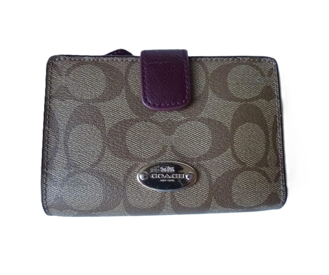 Coach Logo Monogram Coated Canvas Wallet - Etsy