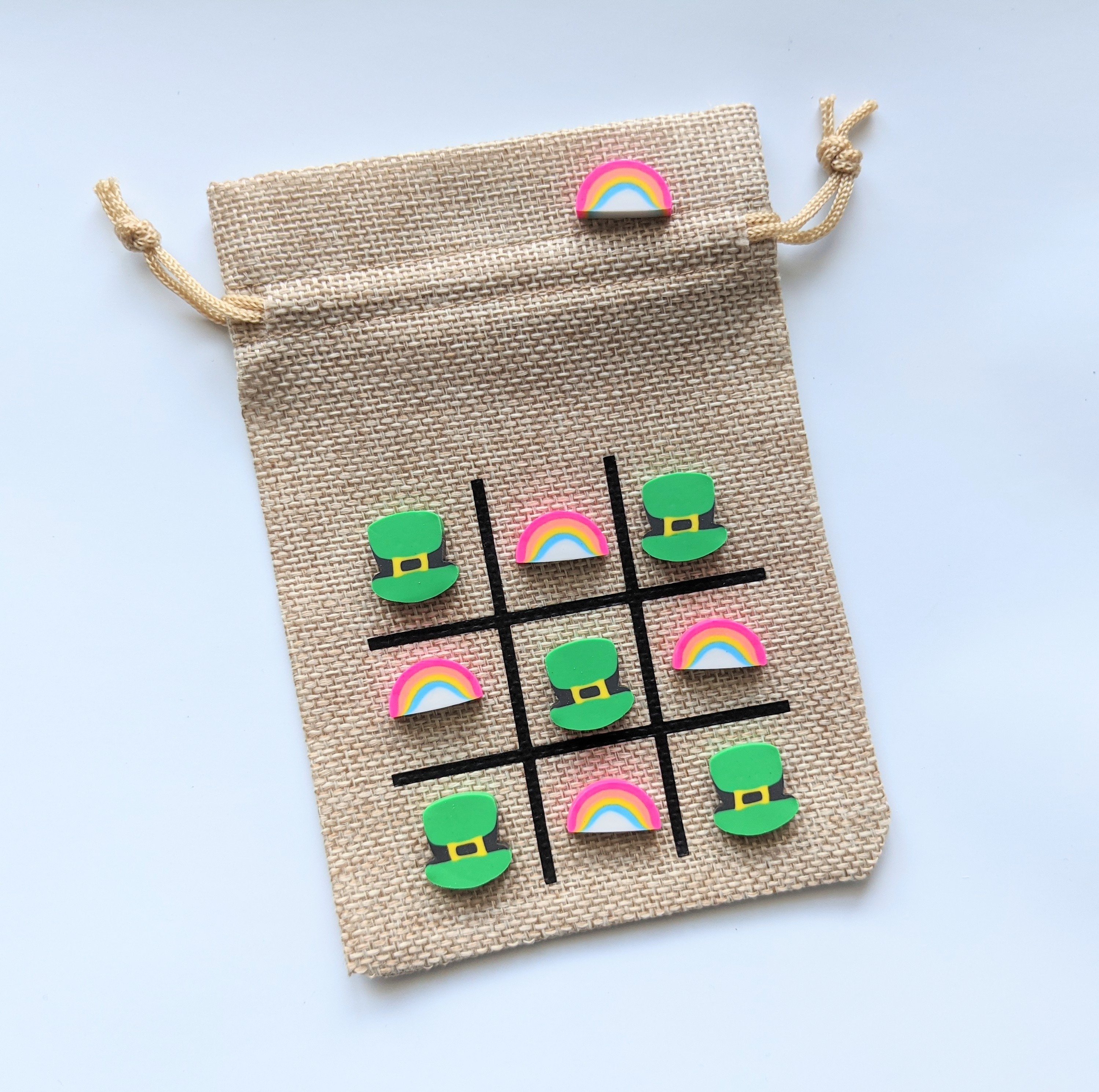 Shamrock & Pots of Gold Tic Tac Toe Wooden Game Board St ...
