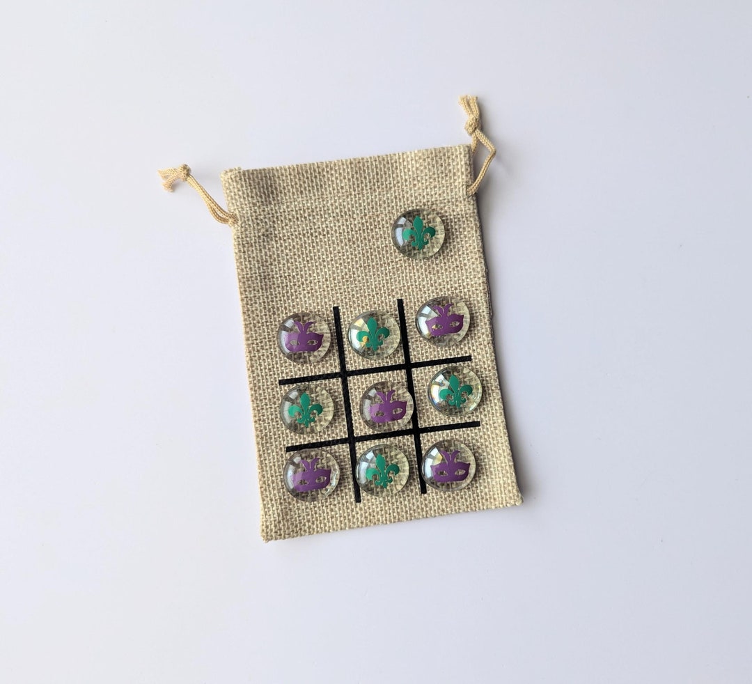 Mardi Gras Themed Tic Tac Toe - Gift for Kids - Fat Tuesday - New ...
