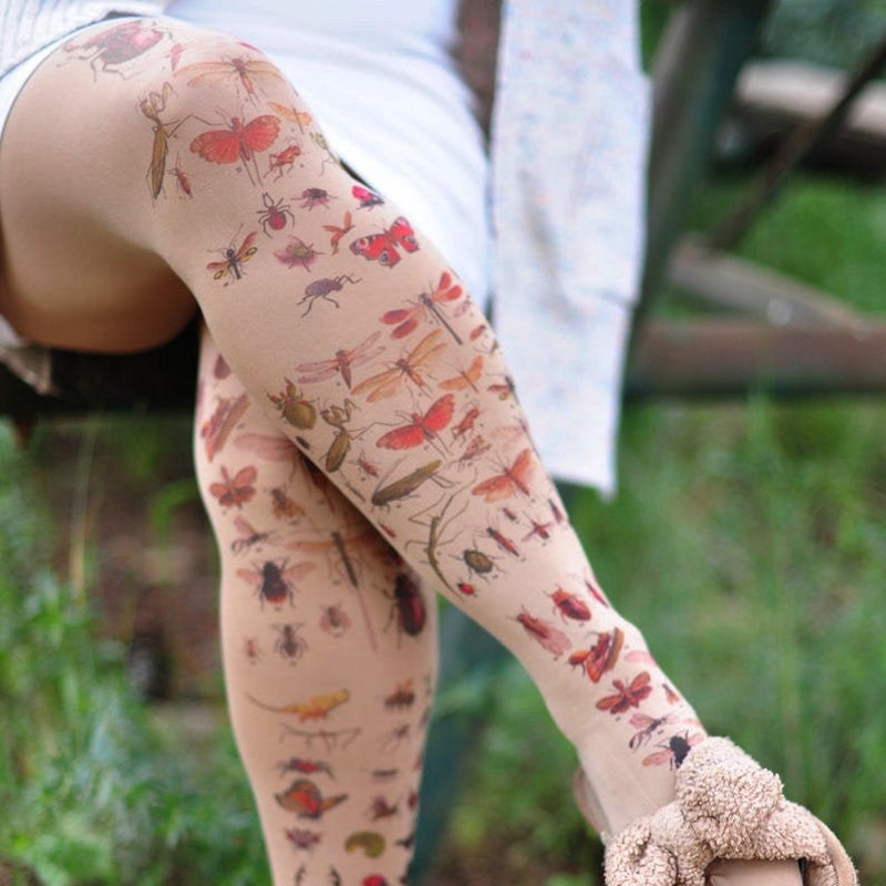 Printed Tights - Etsy