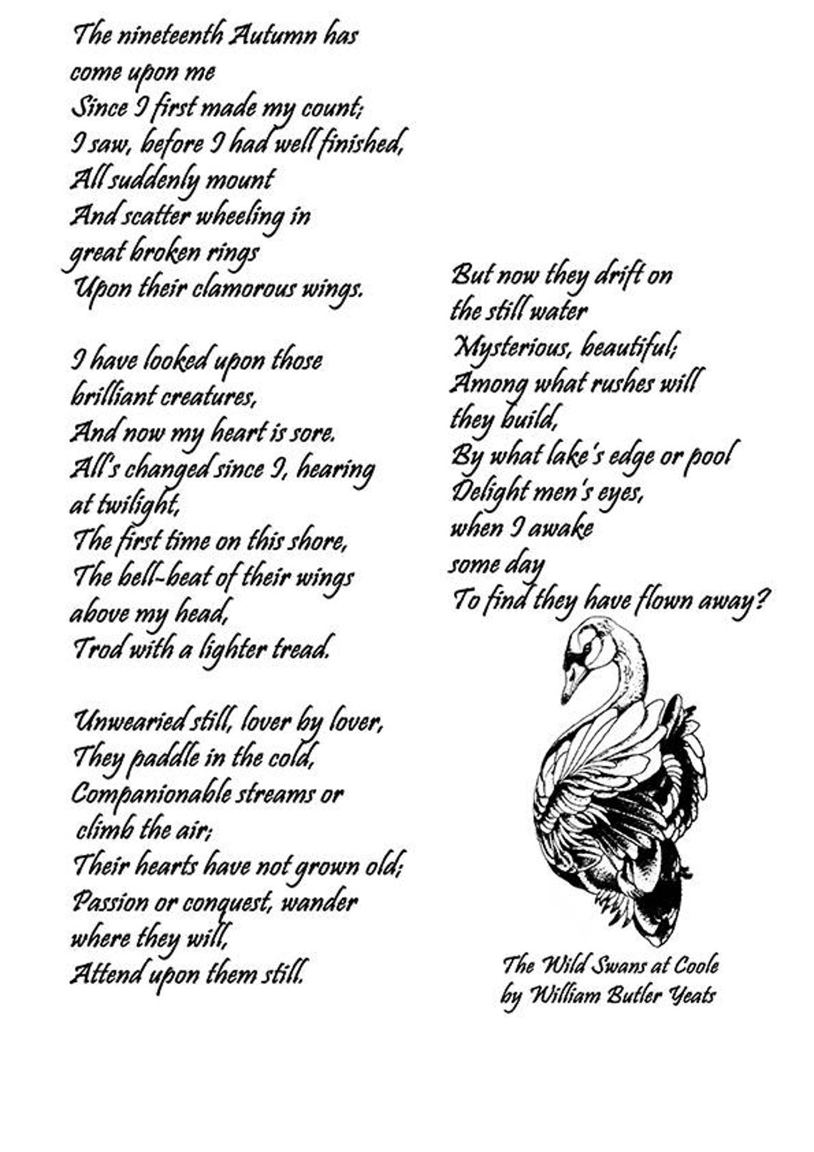 Womens Clothing the Wild Swans at Coole William Butler Yeats Printed ...