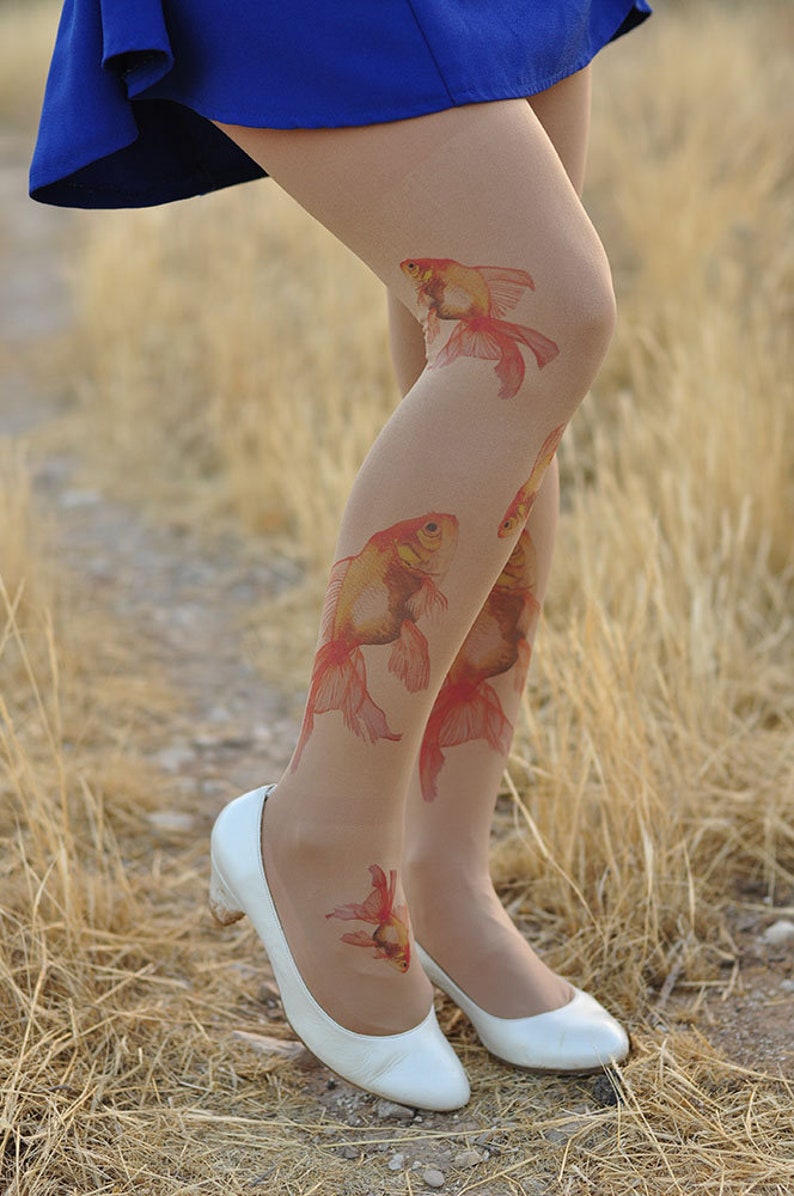 Fish on My Legs-fish Tights-printed Tights,vintage Style-gift for Her ...