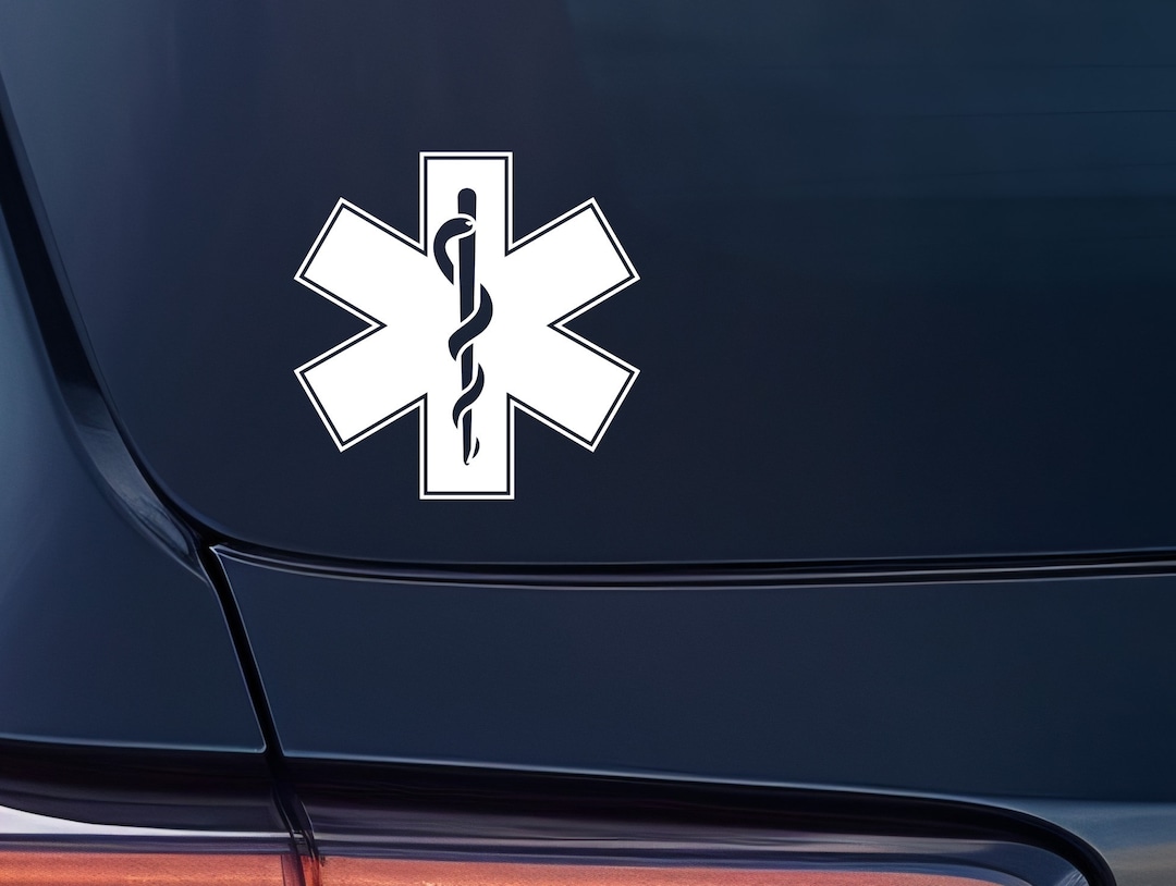 EMT EMS Star of Life Vinyl Decal, Paramedic, Ambulance Car, Truck, Boat ...