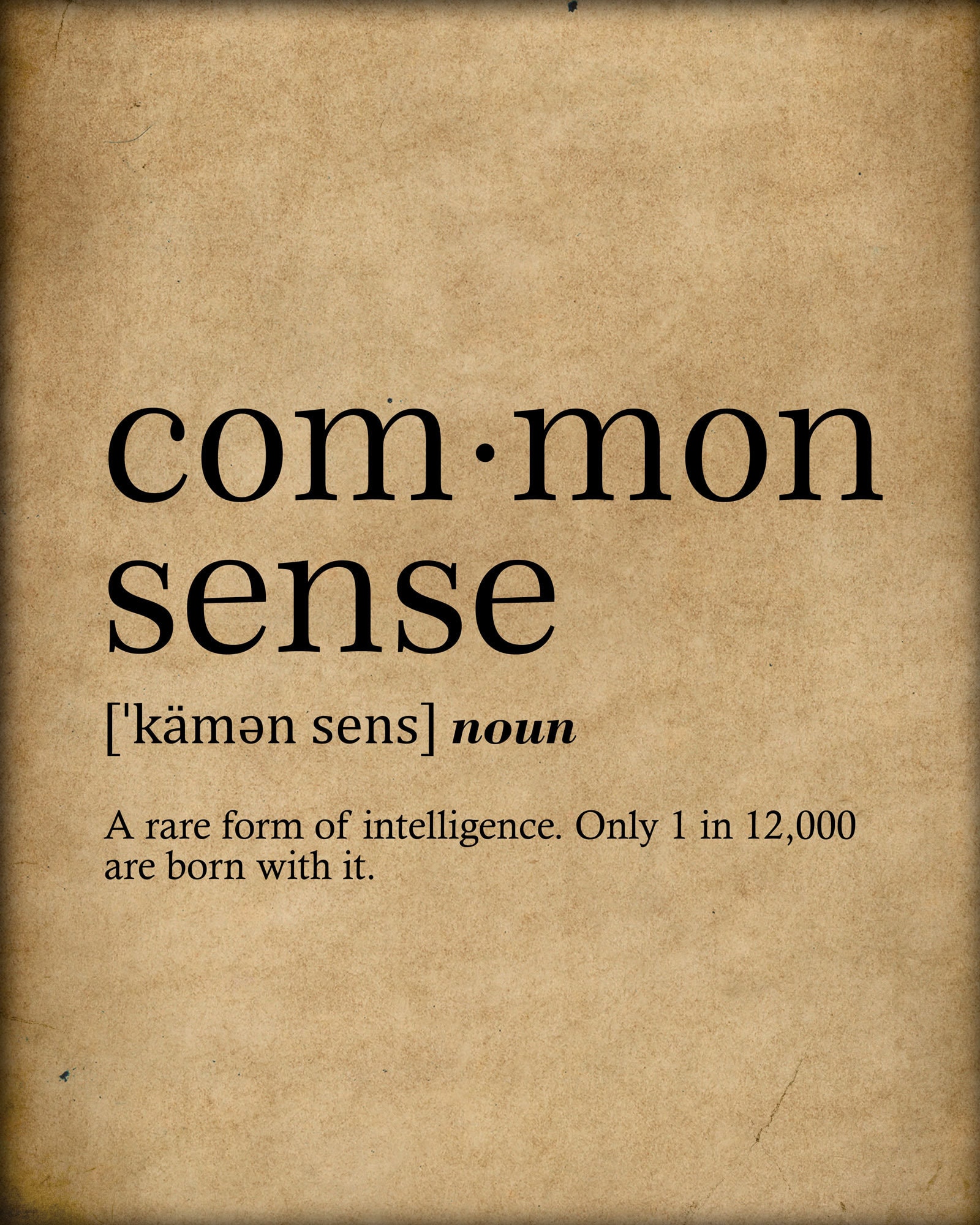 Common Sense Definition Print, Poster, Sign, Gifts, Dictionary Print ...