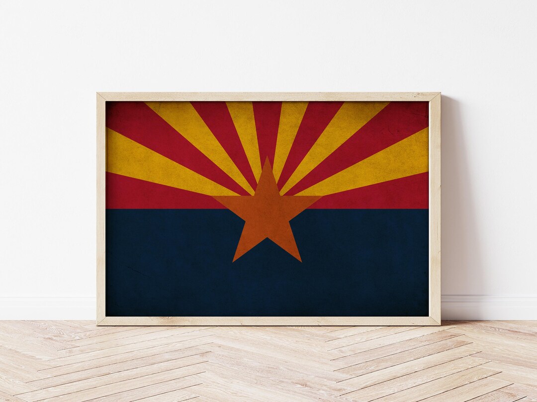 Arizona Printable Download State Flag Vintage Wall Decor Flags Print ...
