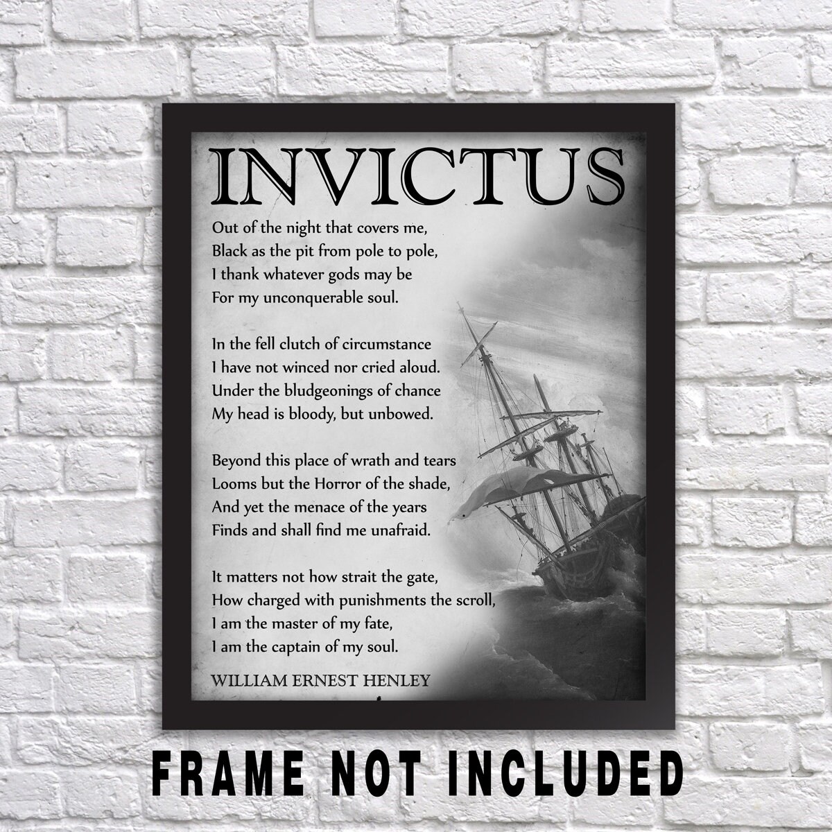 Invictus William Ernest Henley Print 0014 FRAME NOT INCLUDED - Etsy