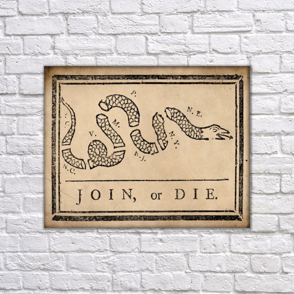 Join or Die Poster - Etsy