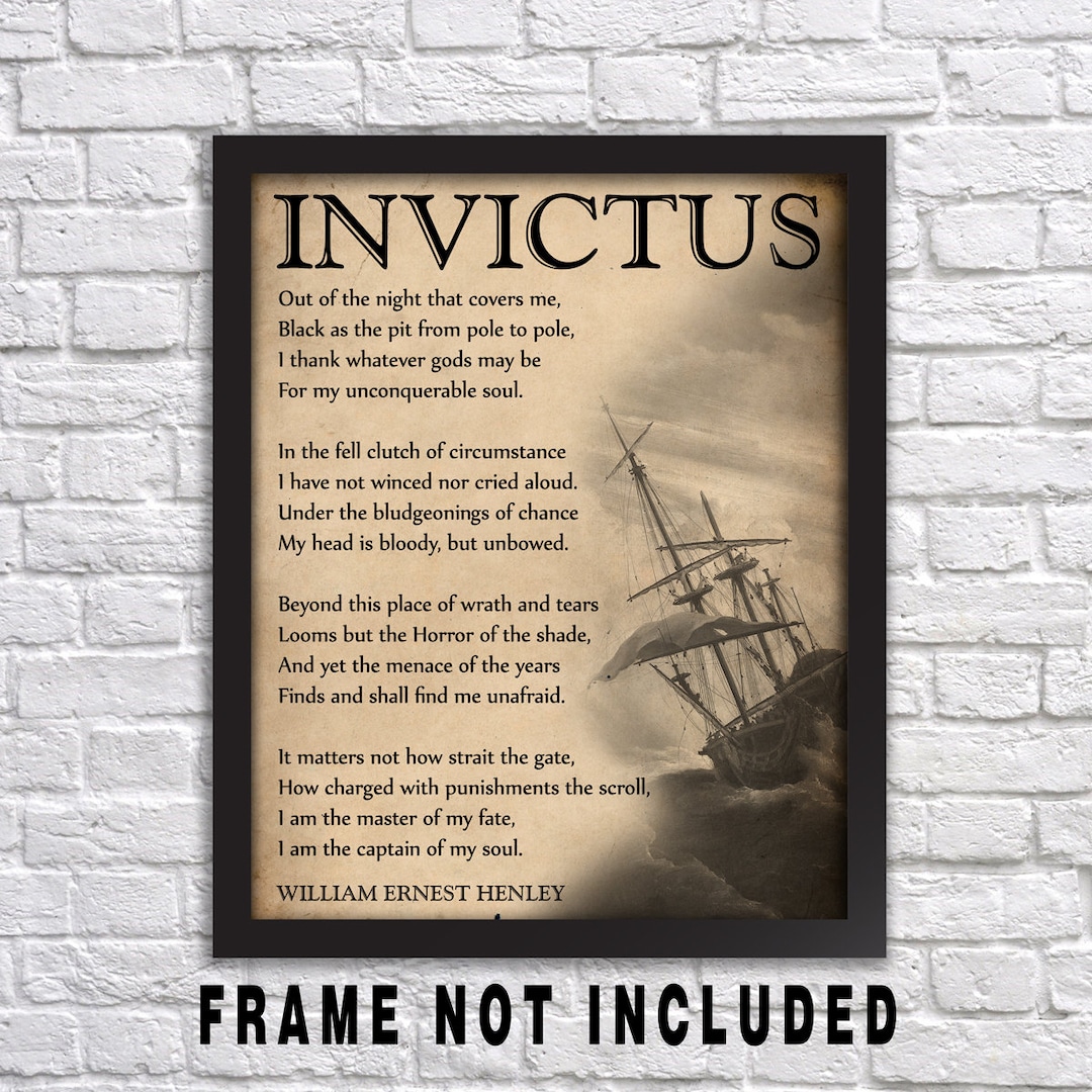 Invictus William Ernest Henley Print 0014 FRAME NOT INCLUDED - Etsy