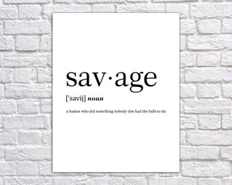Savage Definition - Etsy