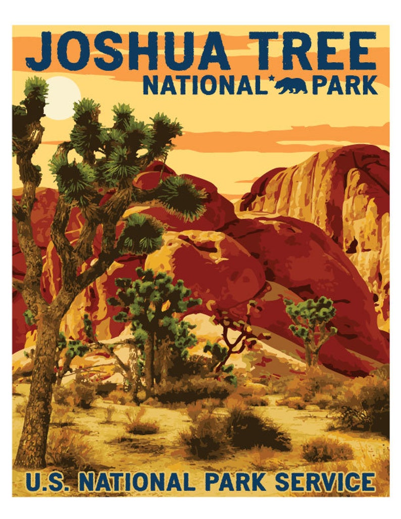 Joshua Tree National Park Poster Print California Paper, Gifts for Men ...