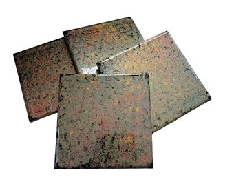 Resin Tile Coasters Set of 4 Handpainted Coasters Resin - Etsy