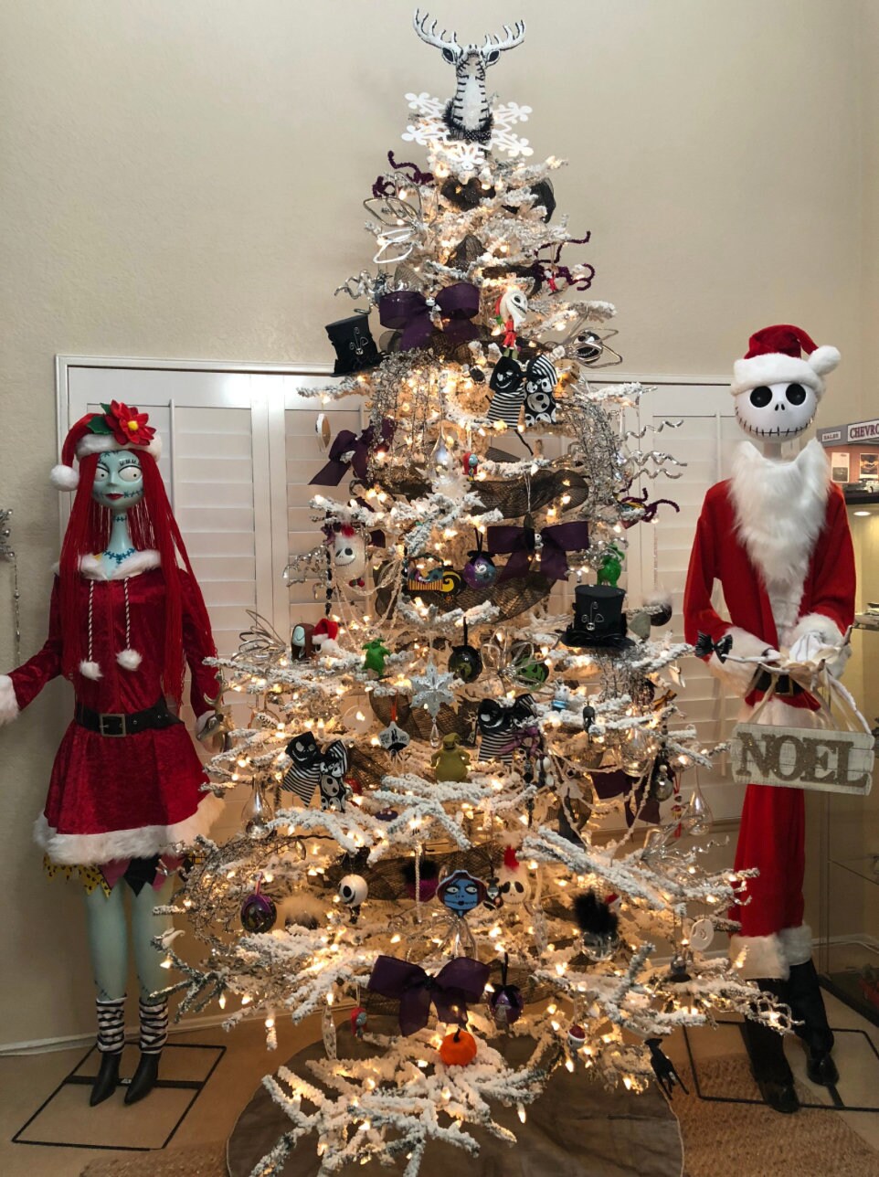 Chrismtas Noir Nightmare Before Christmas Tree Topper Wreath - Etsy