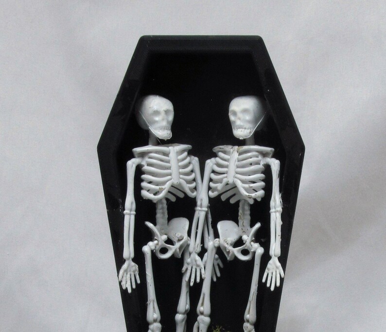 COFFIN SKELETON WEDDING Cake Topper Gothic Graveyard Tombstones Spooky ...
