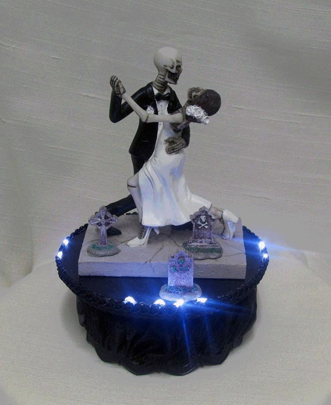 Lighted Skeleton Dancing Couple Wedding Cake Topper #1 Tombstones - Etsy