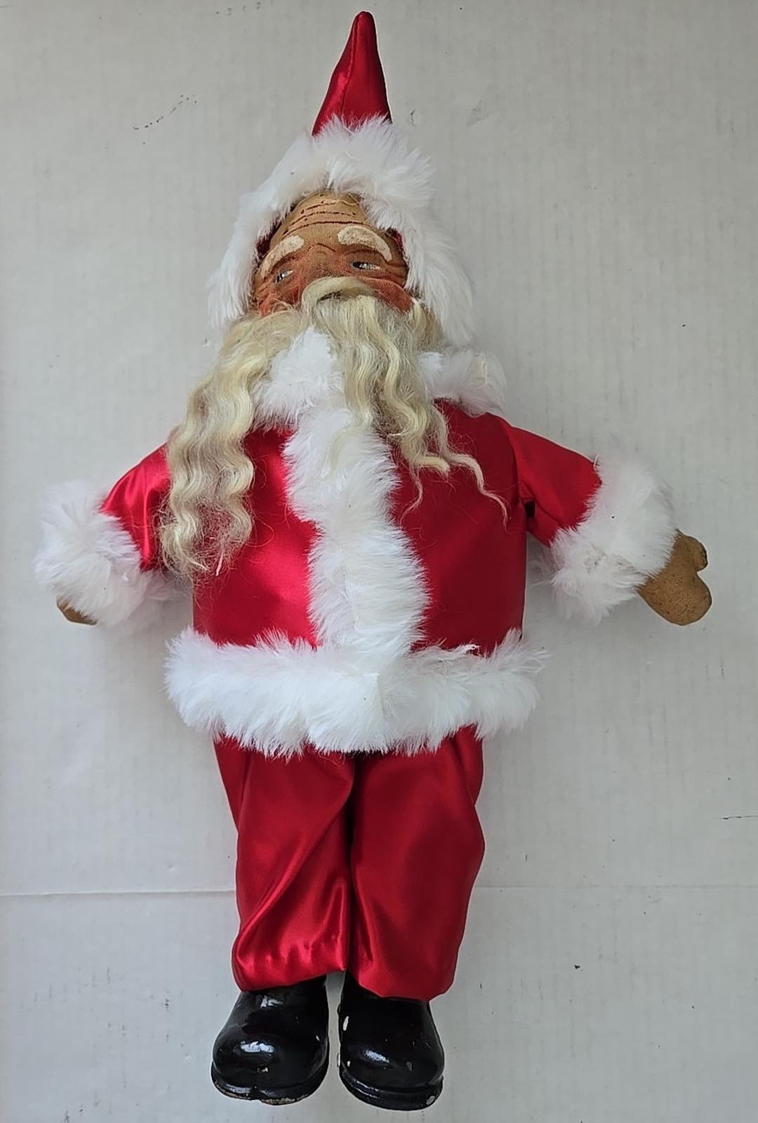 1940's Antique Woven Mask Face Santa GERMANY 18” Straw Body Updated ...