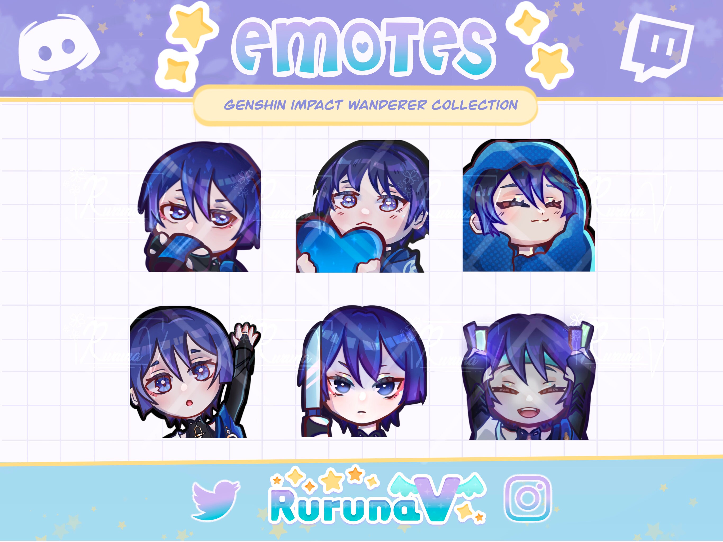 Genshin Impact Scaramouche Wanderer Emotes Discord Youtube - Etsy Canada