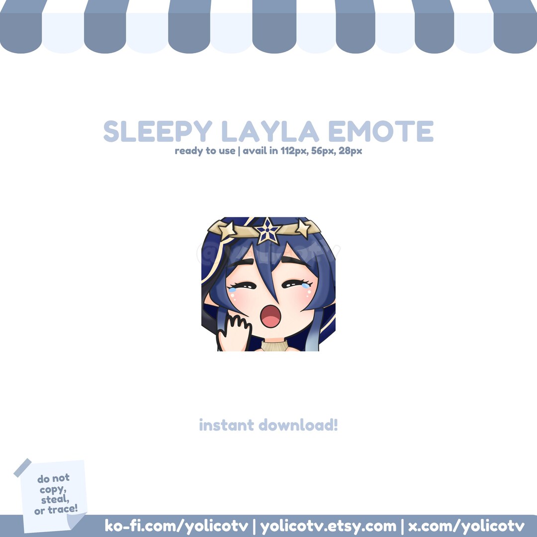 P2U Sleepy Layla Emote for Twitch, Discord, Streamers | Genshin Impact ...