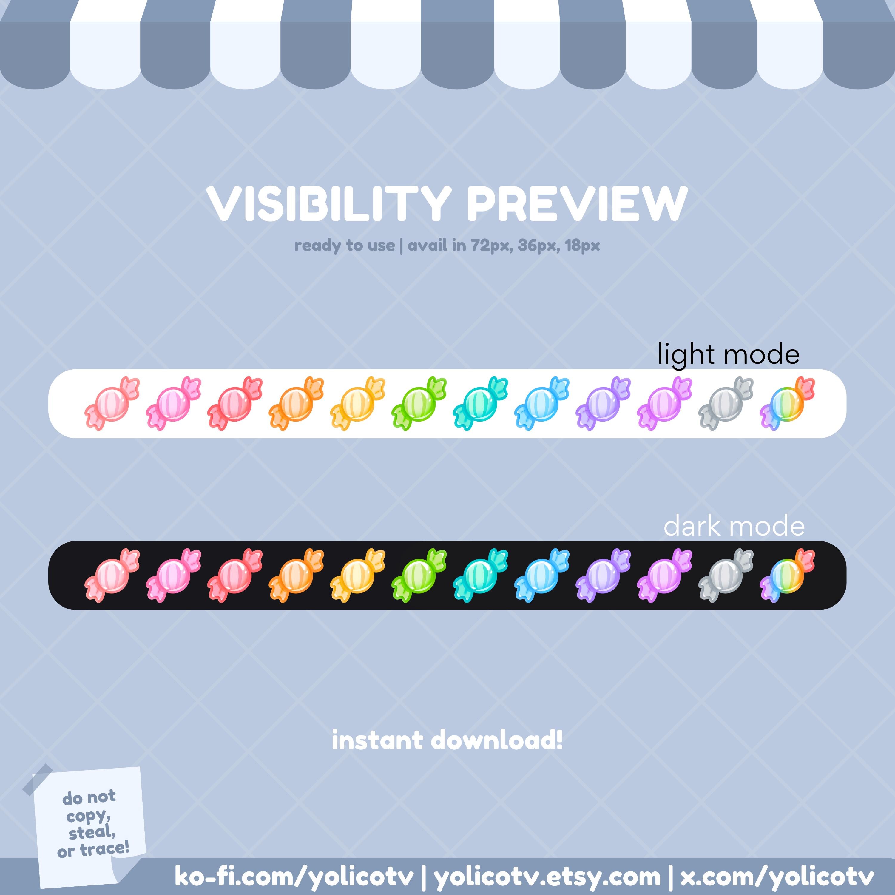Set of Cute Multicolor Candy Sub Badges for Streaming on Twitch/youtube ...