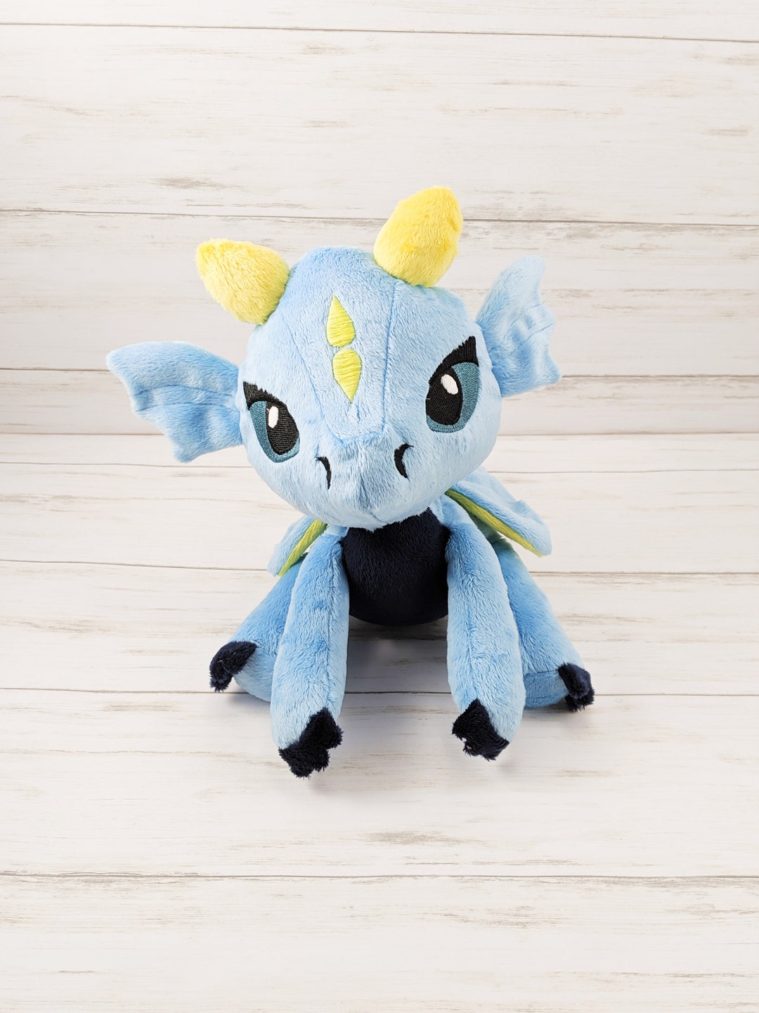 Water Elemental Dragon Plush - Floppy Dragon Plush - Blue and Yellow ...