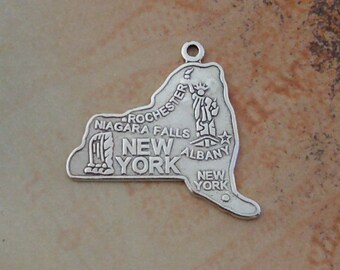 New York State Cast in Sterling Silver Cast Charm S95B1-07 - Etsy