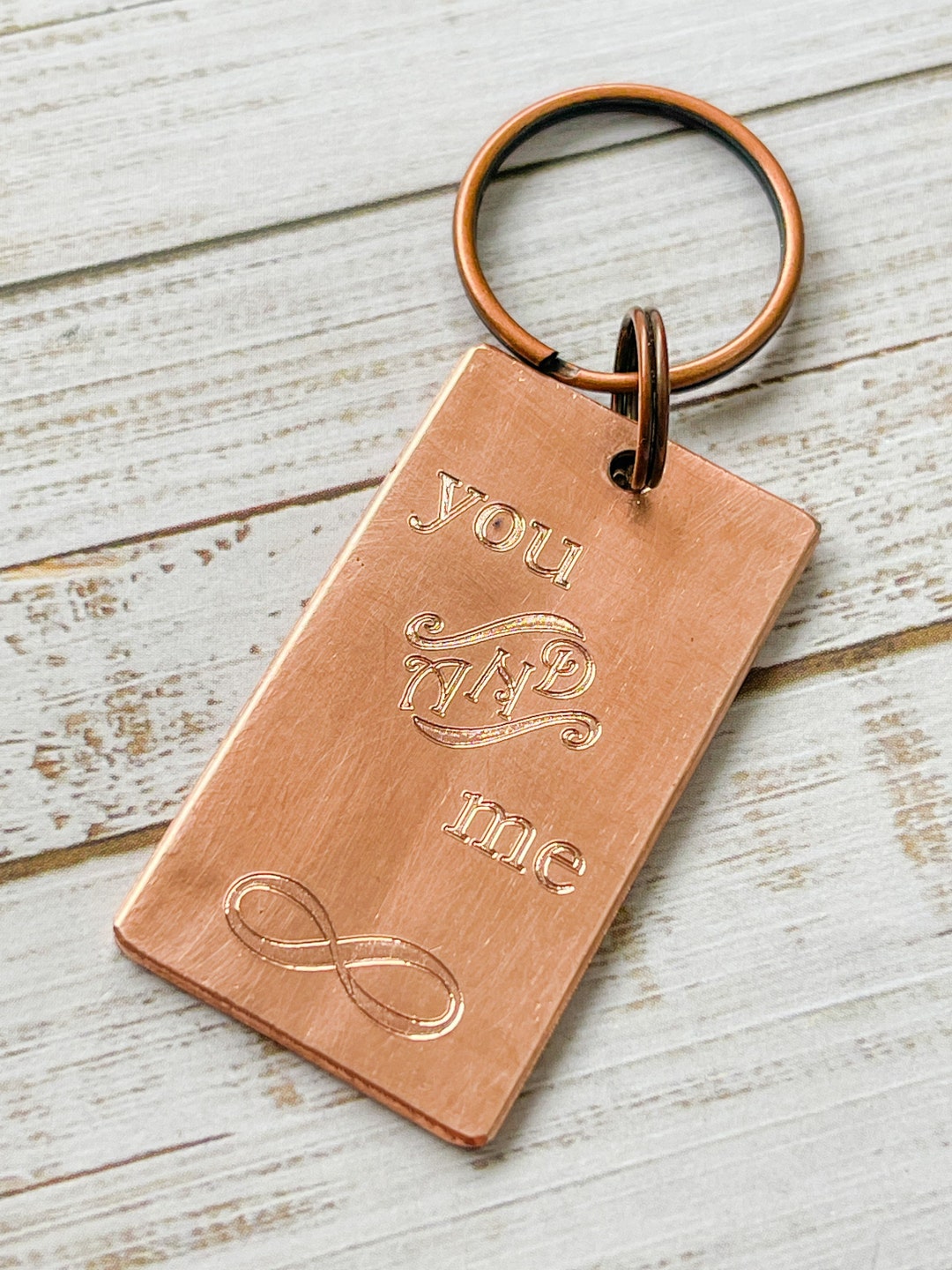 Copper Key Ring Key Chain Hand Made Engraved Recycled Copper Pipe ...