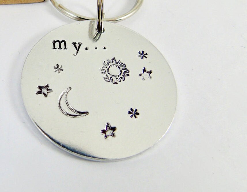 Keyring Sun Moon Stars Design Love Token Boyfriend Girlfriend | Etsy