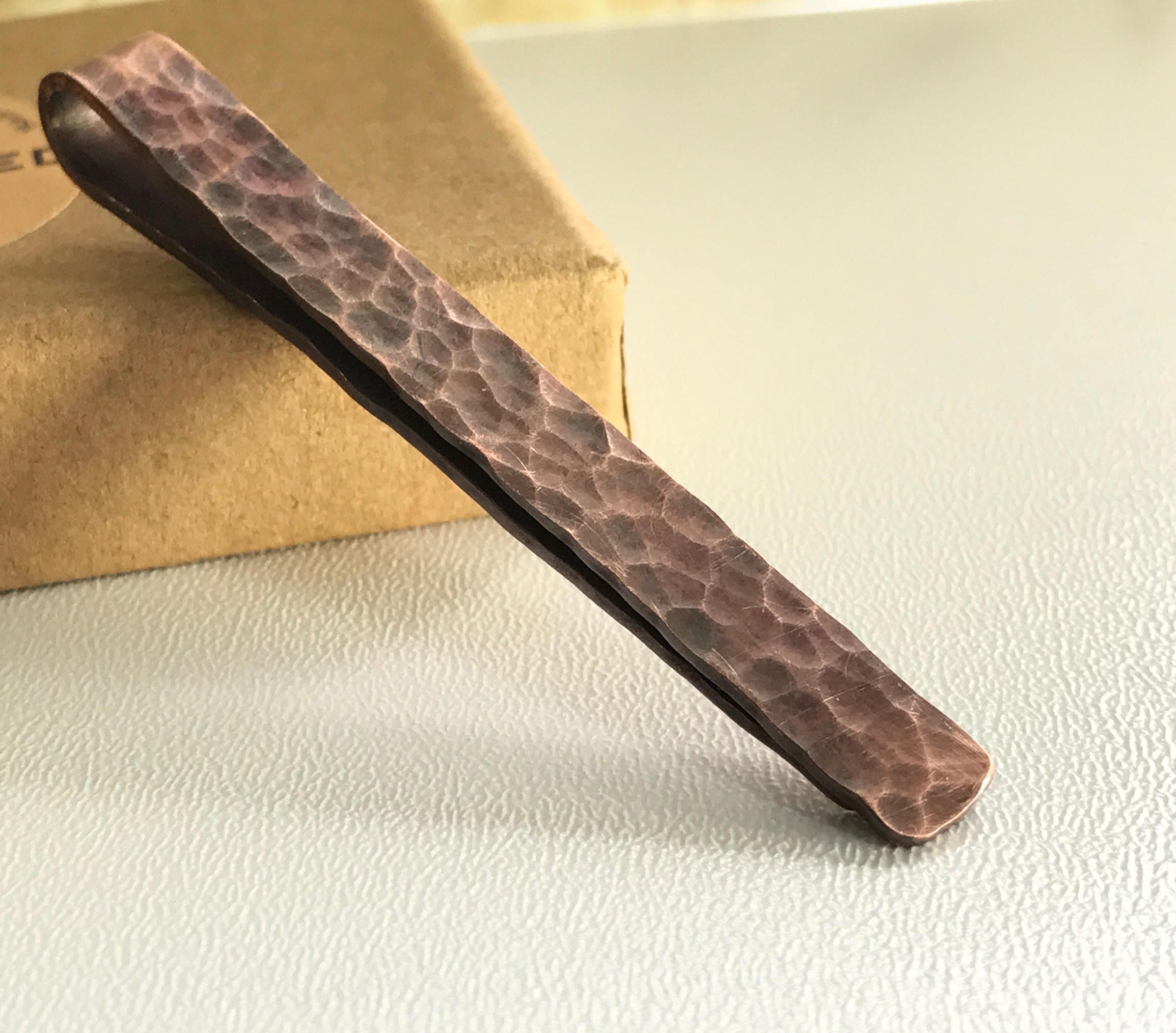 Copper Tie Clip Various sizes 6 5 4cm Hand Made Hammered | Etsy