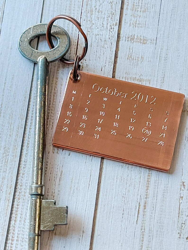 Copper Key Ring From Recycled Copper Pipe Calendar 7th | Etsy