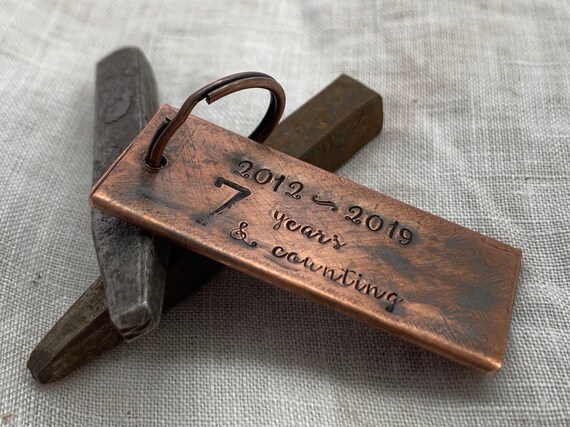 Copper Key Ring Key Chain Distressed Patina Recycled Copper | Etsy