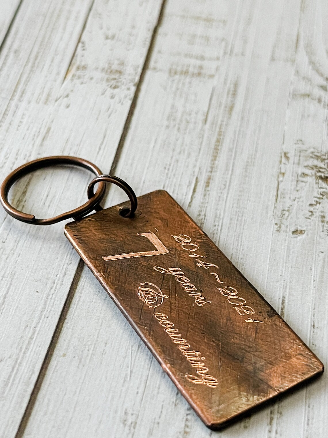 Copper Key Ring Key Chain Distressed Patina Recycled Copper | Etsy