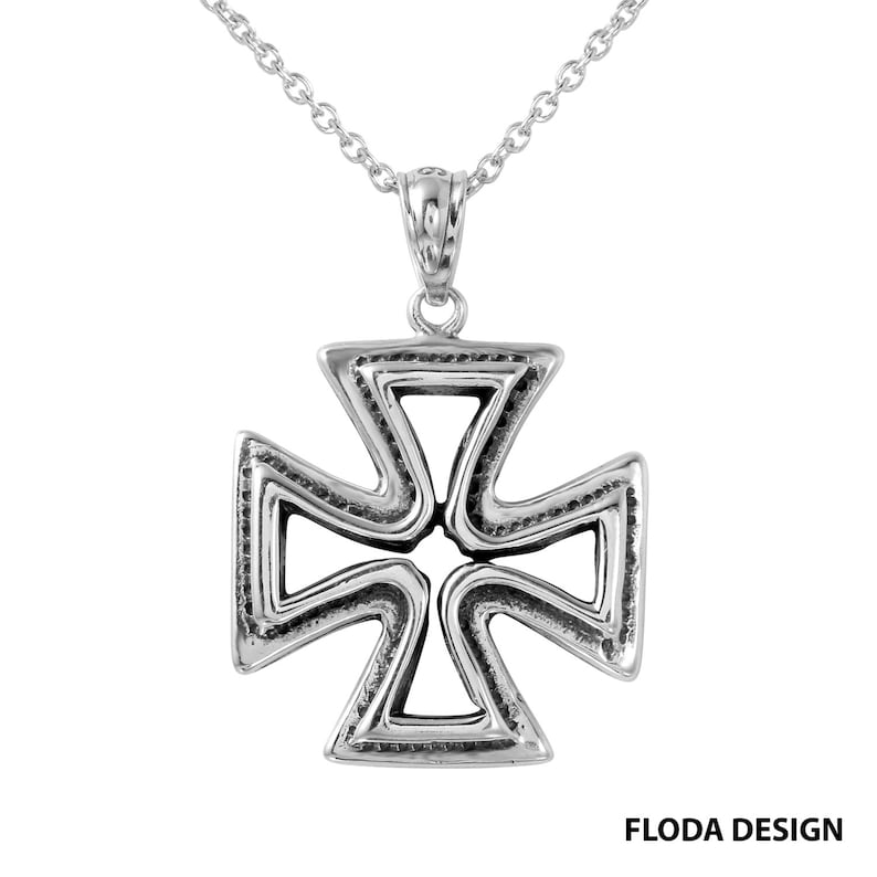 Maltese Cross Necklace in Sterling Silver, Cross Jewelry FD-CR - Etsy