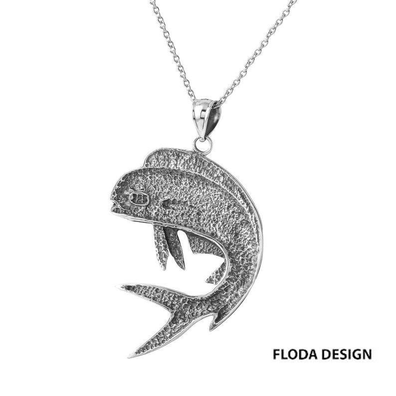 MAHI-MAHI Fish Necklace in Sterling Silver, Fish Jewelry, Mahi-mahi ...