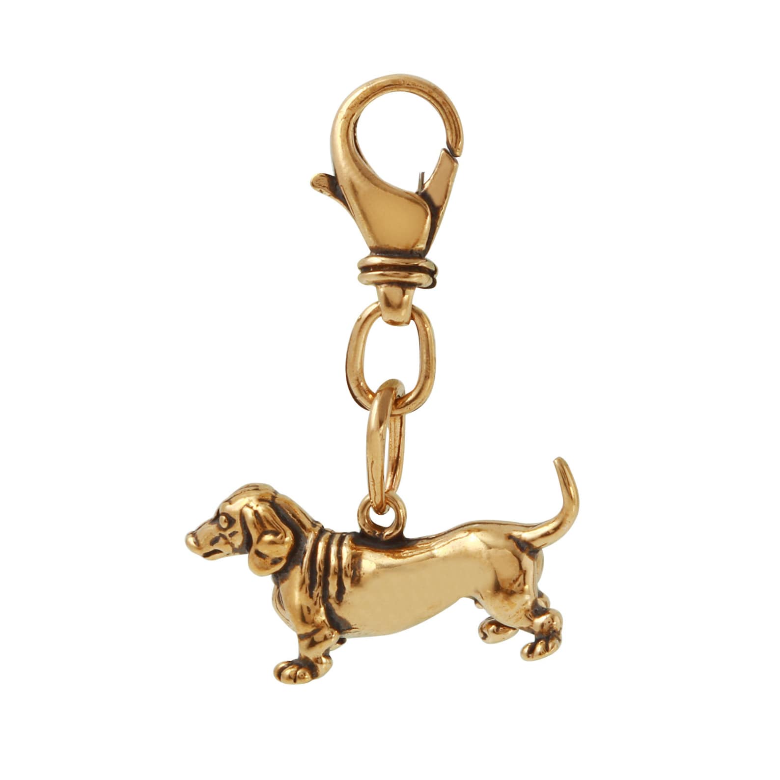 Dachshund 3D Dog Key Chain in Bronze, Animal Jewelry, Dog Jewelry ...