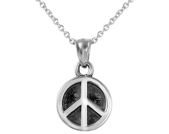 Genunine .925 Sterling Silver Peace Sign Pendant - Etsy