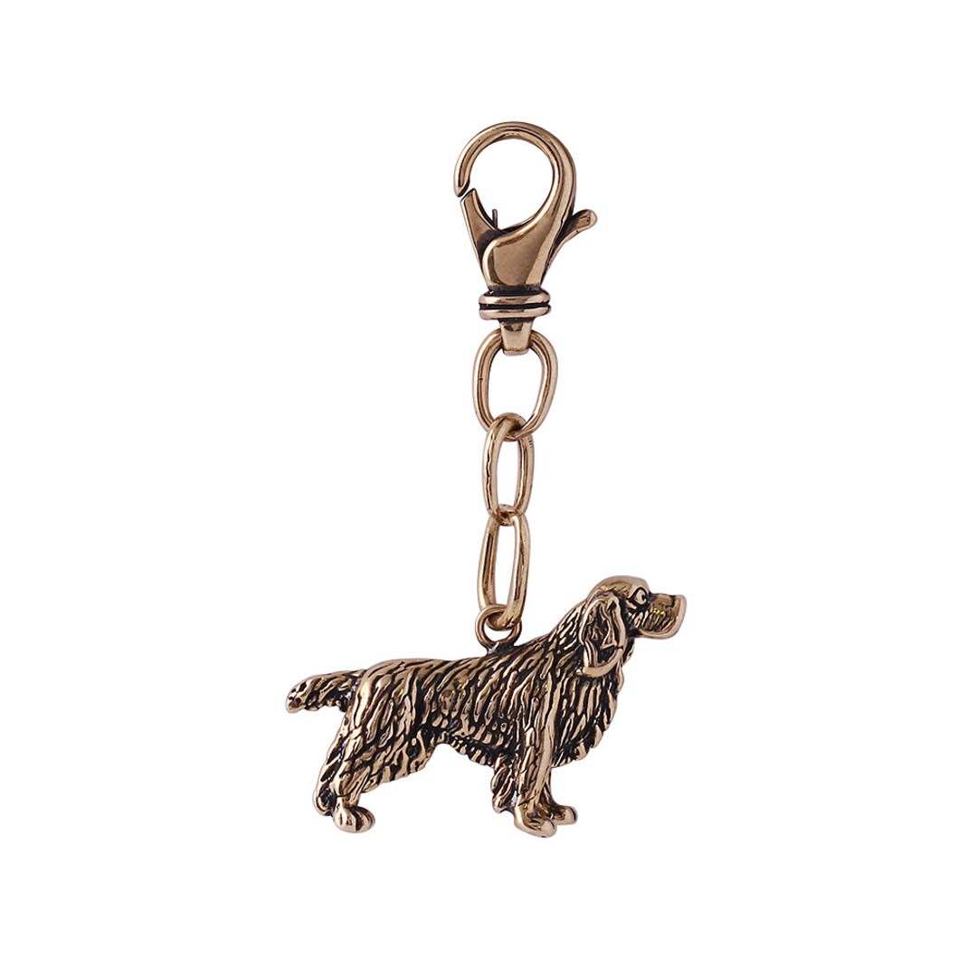 English Springer Spaniel 3D Dog Key Chain in Bronze, Dog Jewelry ...