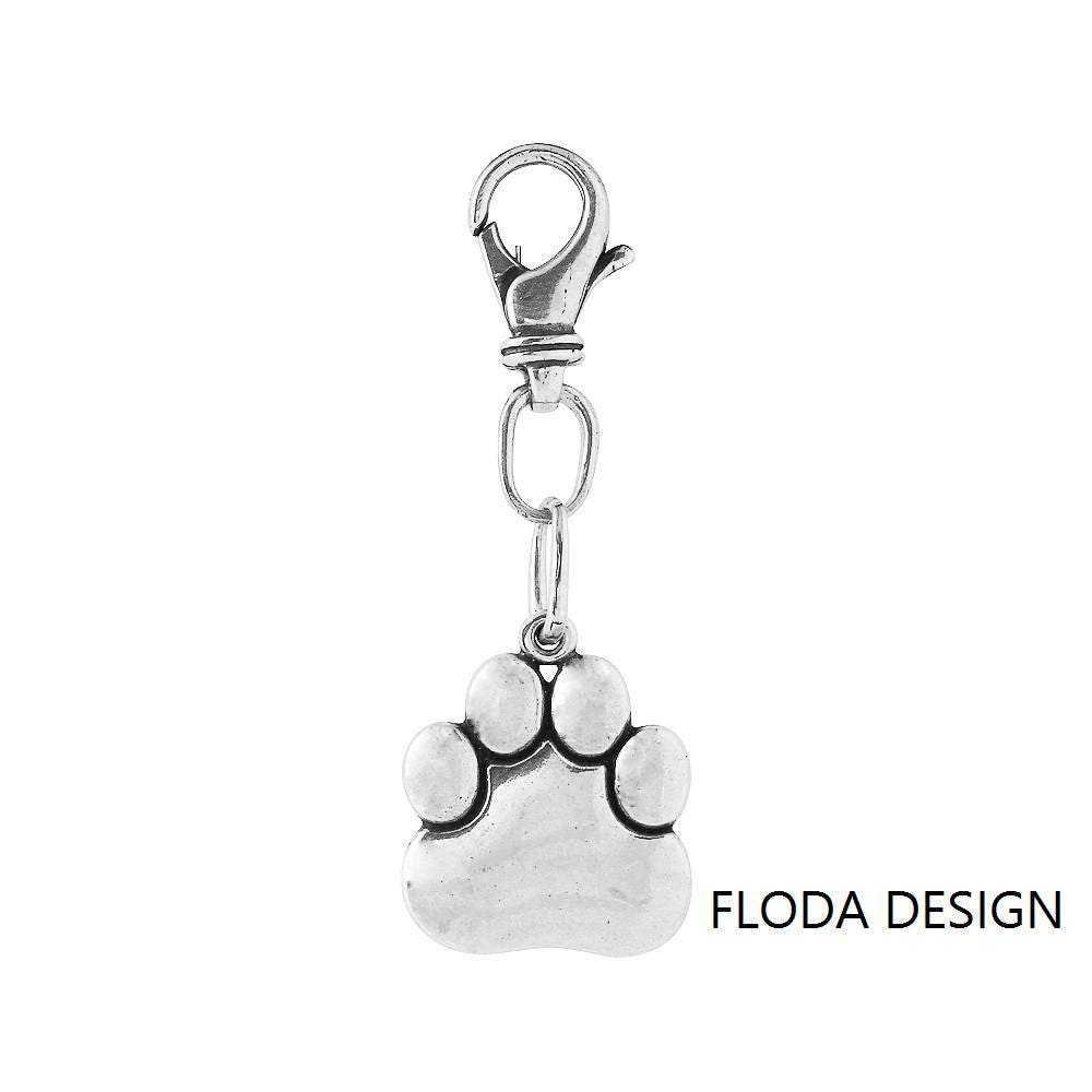 Dog Paw Key Chain in Sterling Silver, Dog Jewelry,dog Paw Jewelry FD-24 ...