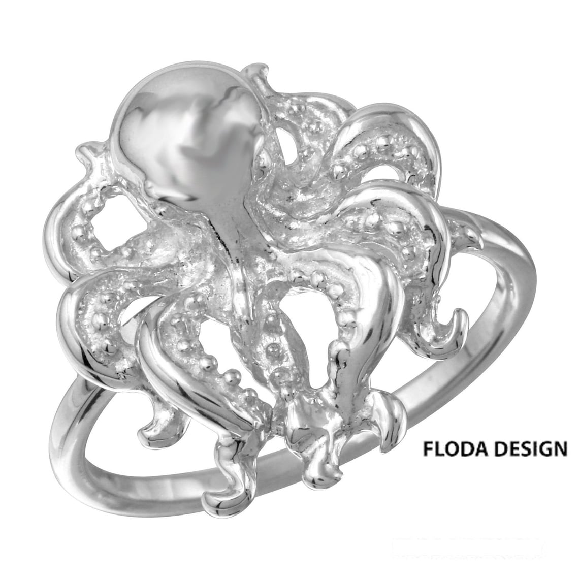 Octopus Ring in Sterling Silver, Octopus Jewelry, Nautical Jewelry FD ...