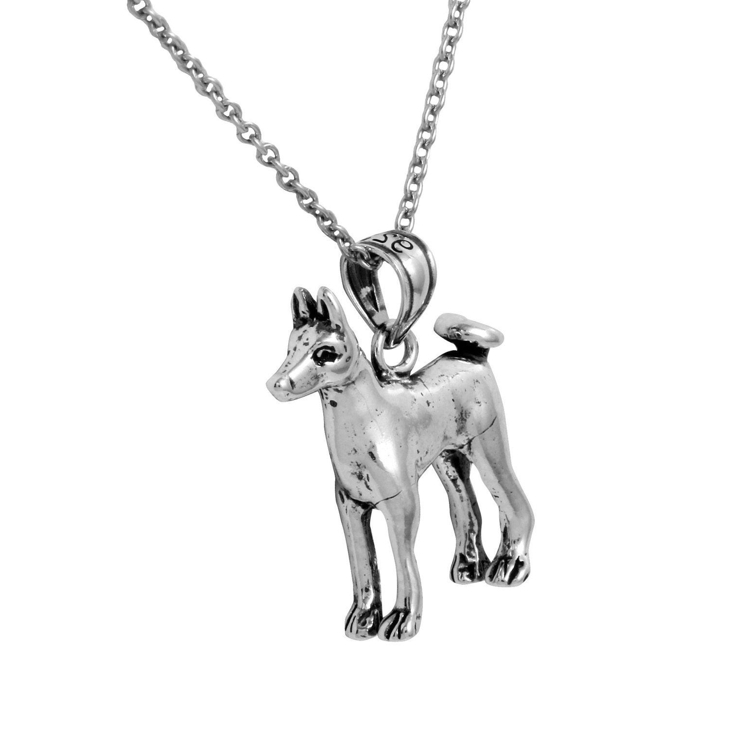 Basenji 3D Dog Necklace in Sterling Silver Dog Jewelry | Etsy